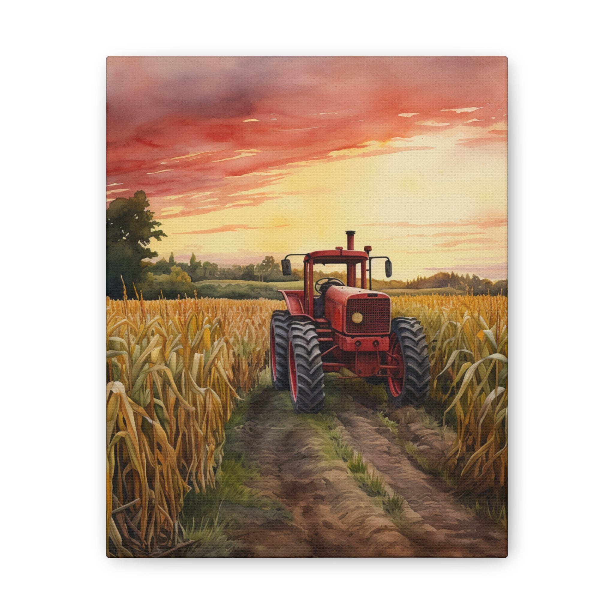 Corn Field Art Tractor Farm Canvas Farm Art Print on - Etsy