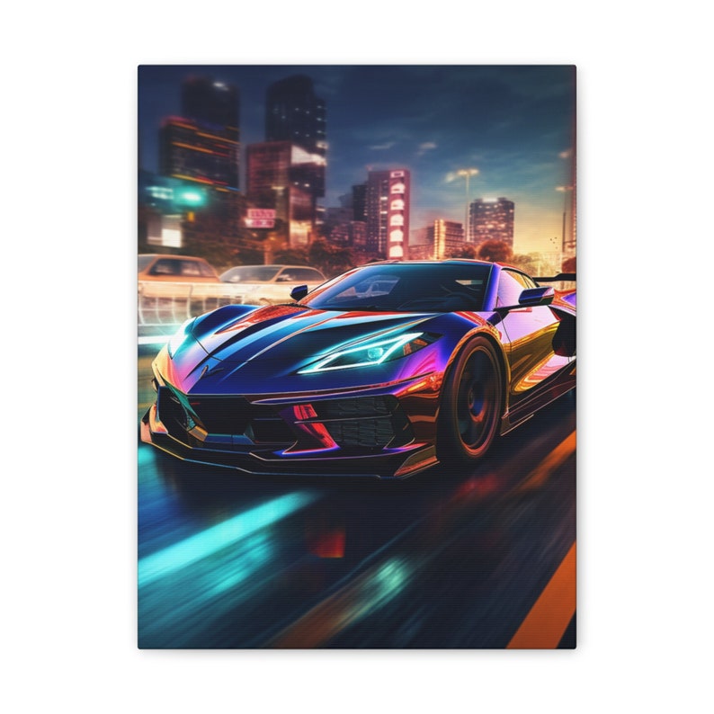 Corvette Canvas, Corvette C8, Corvette Race Car, Corvette Art, Print on ...