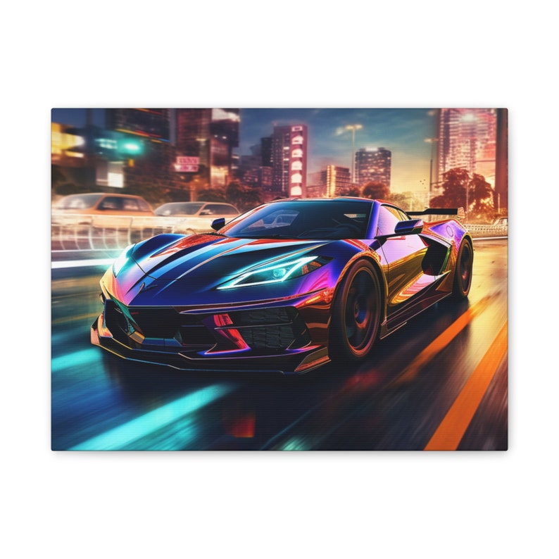 Corvette Canvas, Corvette C8, Corvette Race Car, Corvette Art, Print on ...