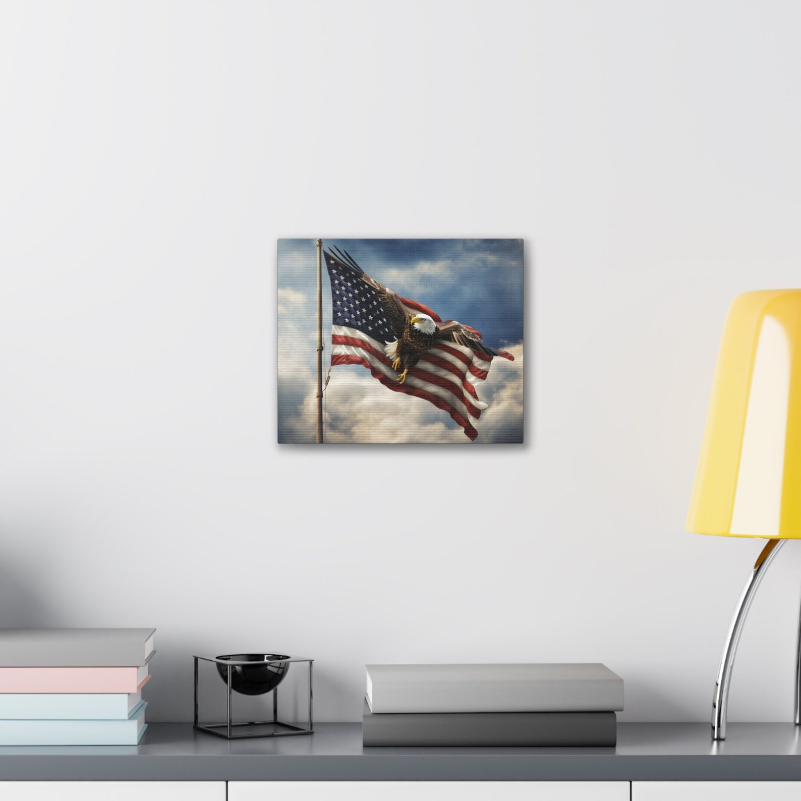 American Flag Canvas, Flag Art, Bald Eagle, American Flag, Print on ...