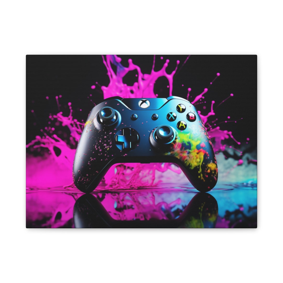Xbox, Xbox Controller Canvas, Gaming Art, Gaming Canvas, Neon Art ...