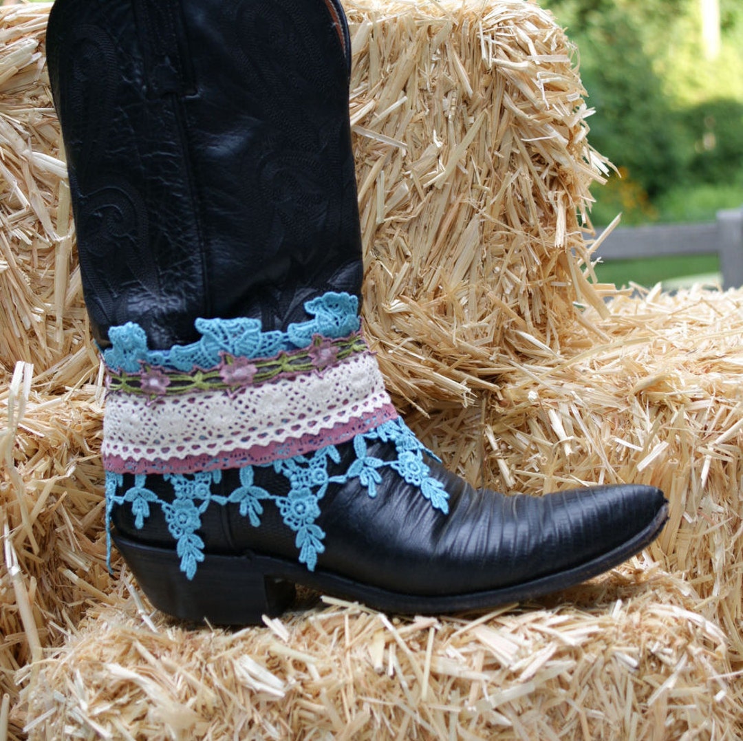 Turqouise, Pink and Cream Boot Wrap/boot Cuff With Buttons - Etsy