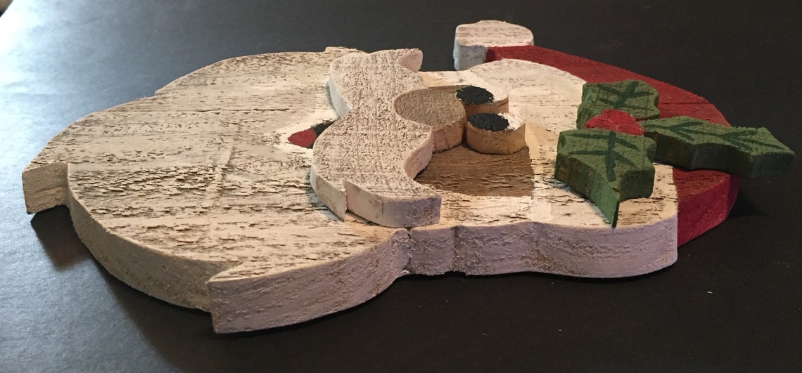 Santa,wooden Santa,santa Head,painted Santa, Pallet Santa,rustic Santa ...