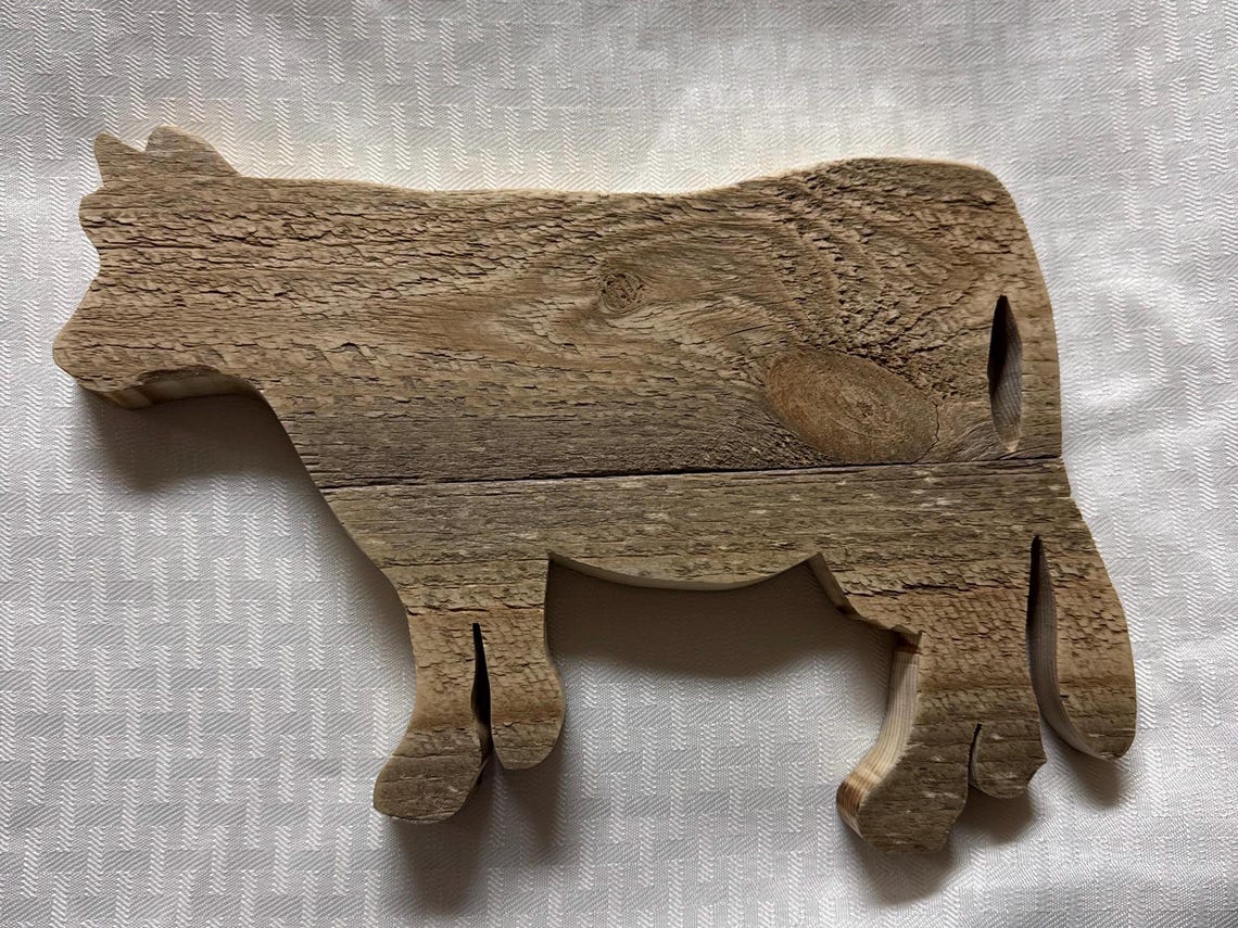 Wooden Cow, Cow Wooden, Farm Decor, Rustic Cow, Cow, Farm Animal, Farm ...