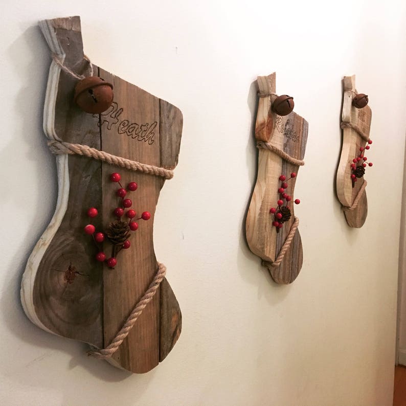Rustic Wooden Stocking, Wooden Stocking, Stocking, Christmas Stocking ...