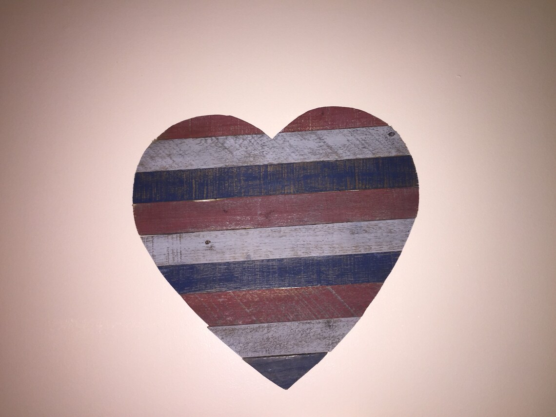 Rustic Painted Heart Rustic Heart Painted Heart Wooden - Etsy