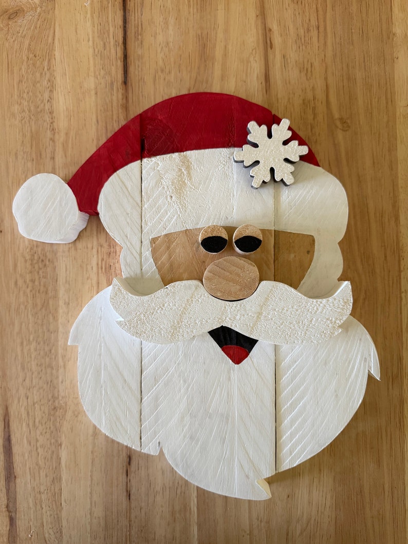 Santa,wooden Santa,santa Head,painted Santa, Pallet Santa,rustic Santa ...