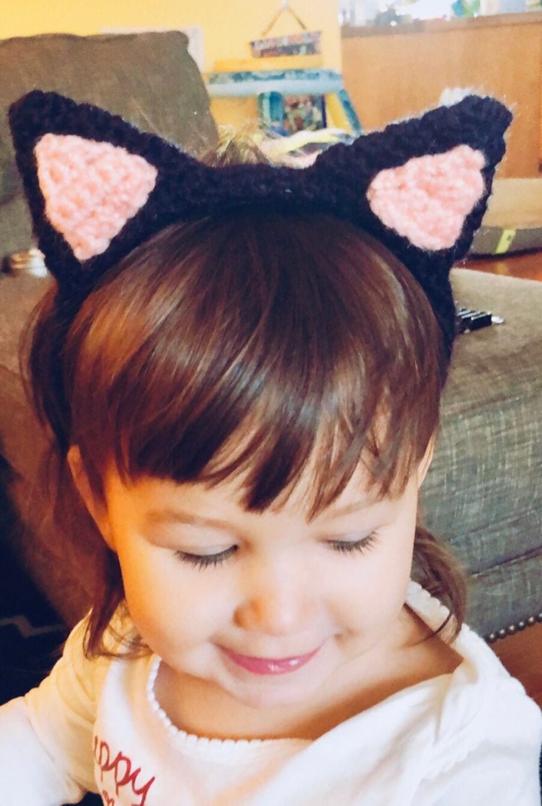 Crocheted Black Cat Ear Headband/ Clip on Tail - Etsy