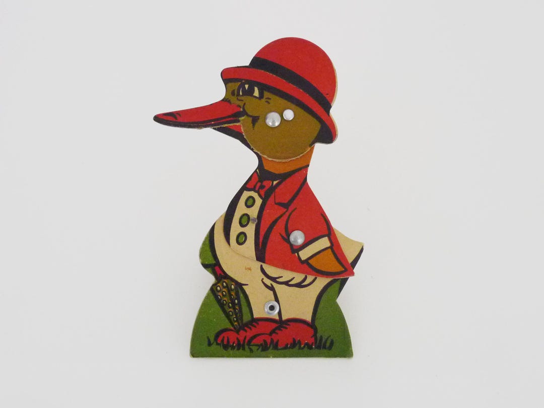 Antique Toy Vintage Animated Duck Push-up Cardboard Toy 1920s - Etsy