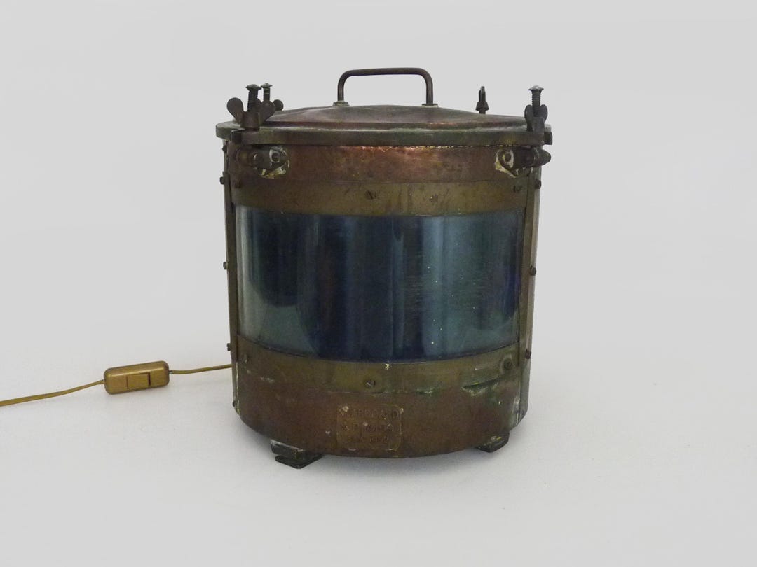 Old Starboard Boat Lantern Lamp, Port or Copper Lighthouse. 1952 - Etsy