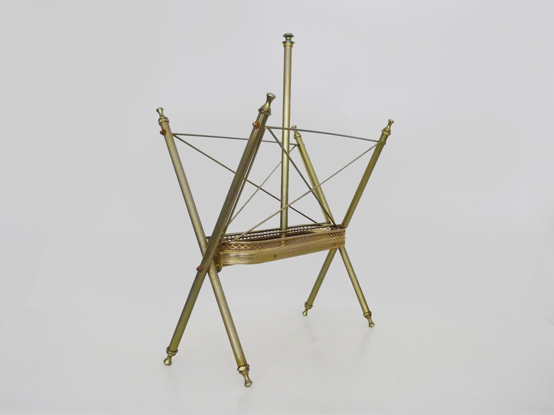Neoclassical Baroque Folding Magazine Rack in Gold Metal. 50s - Etsy