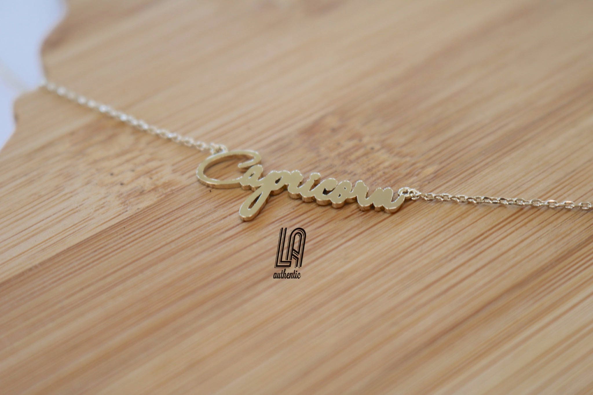 Cursive Astrology Sign Necklace - Etsy