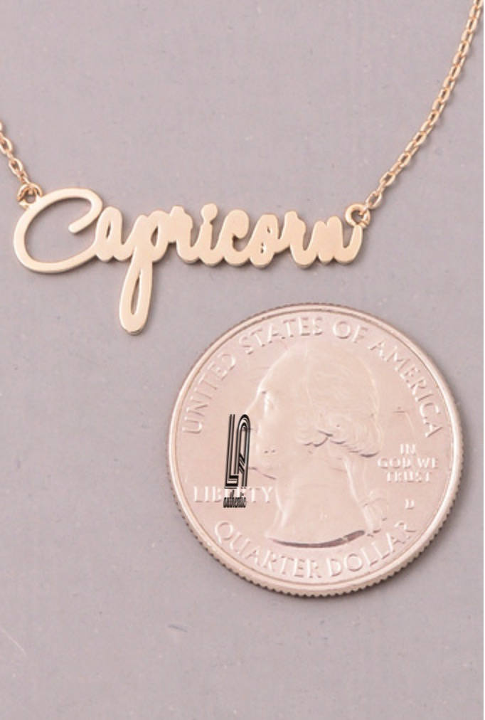 Cursive Astrology Sign Necklace - Etsy