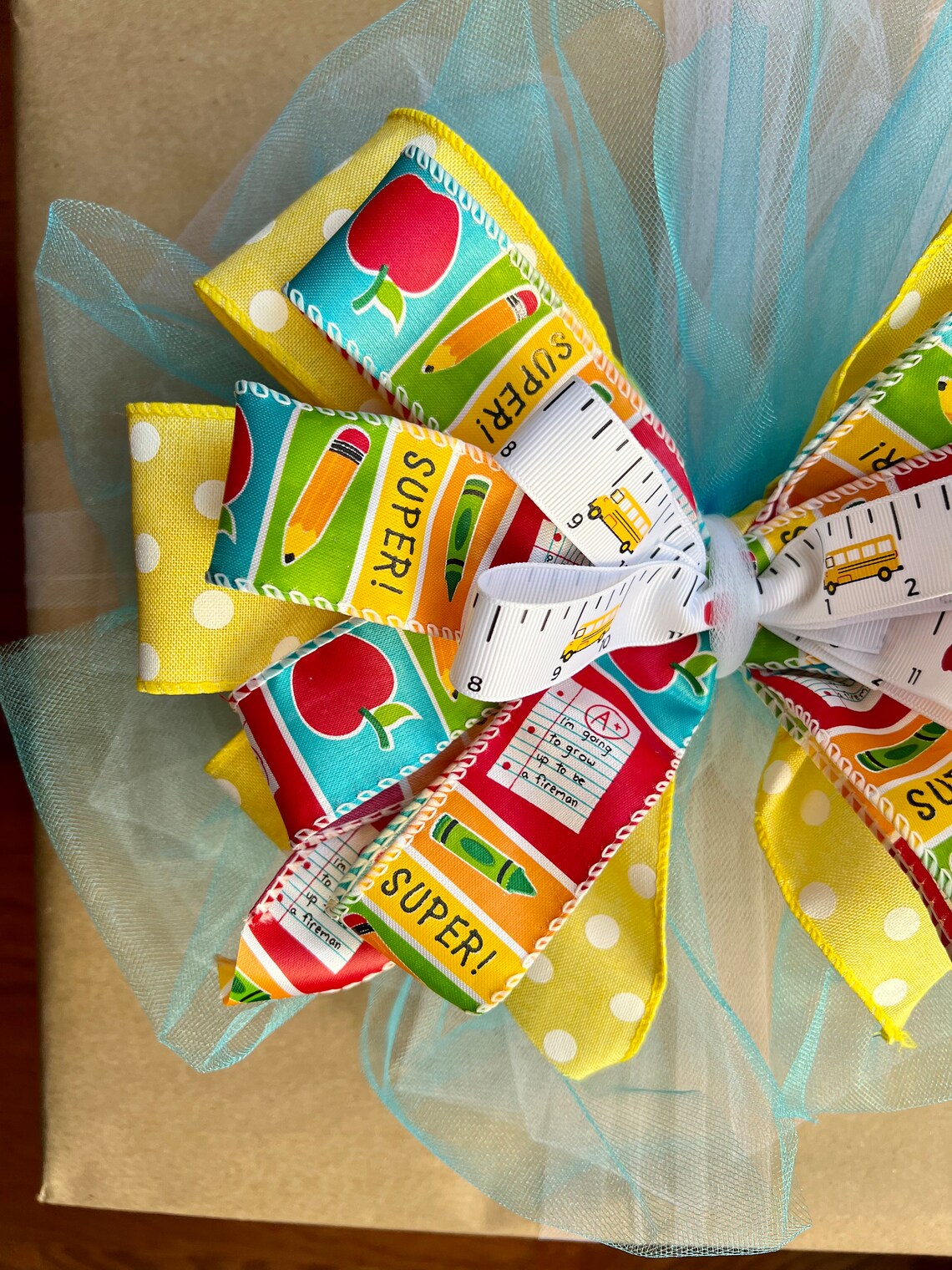 Teacher Gift Bow Teacher Thank You Gift Teacher Wreath Bow - Etsy