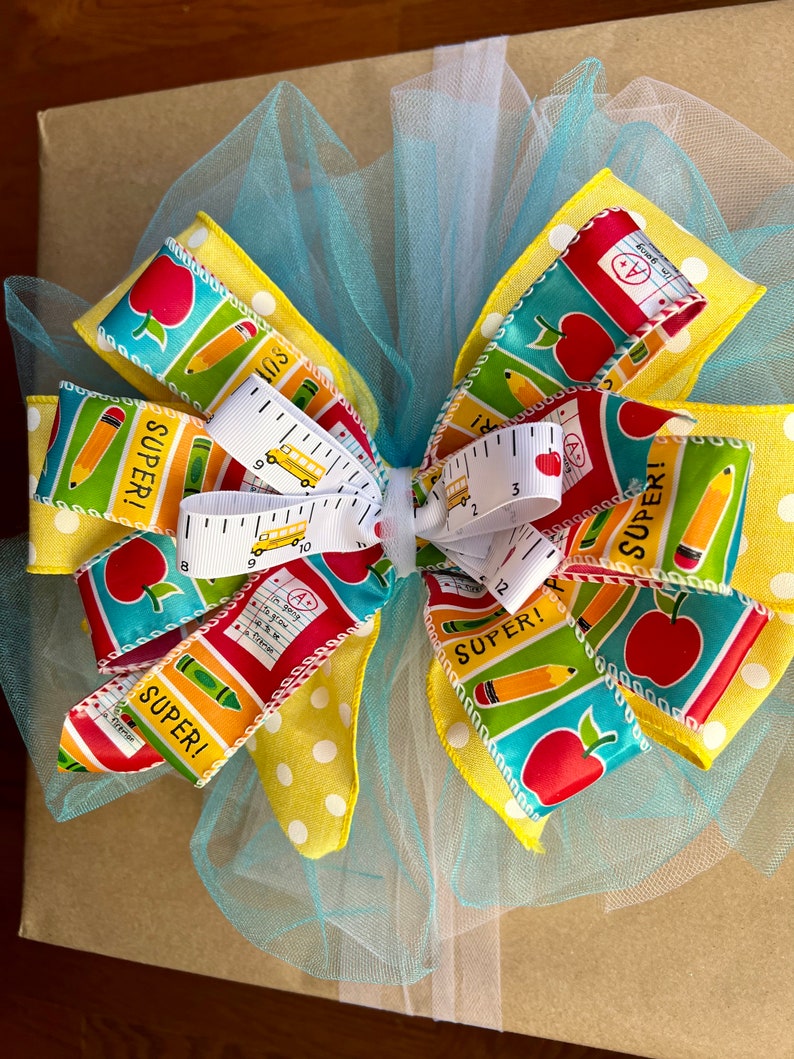 Teacher Gift Bow Teacher Thank You Gift Teacher Wreath Bow - Etsy