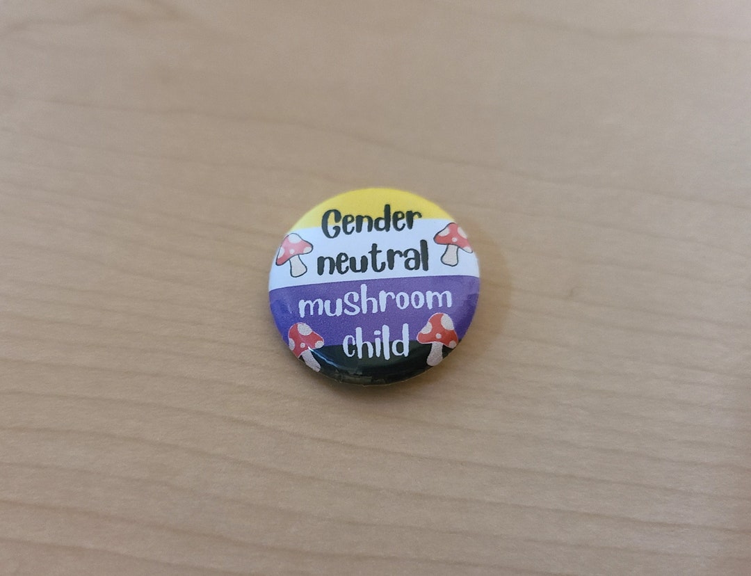Gender Neutral Mushroom Child Nonbinary Pride Pinback Button - Etsy