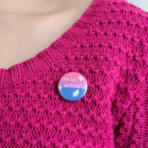 I'm Bi, Actually Pinback Button 1 Inch Heartstopper Inspired Pin - Etsy