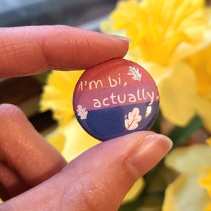 I'm Bi, Actually Pinback Button 1 Inch Heartstopper Inspired Pin - Etsy