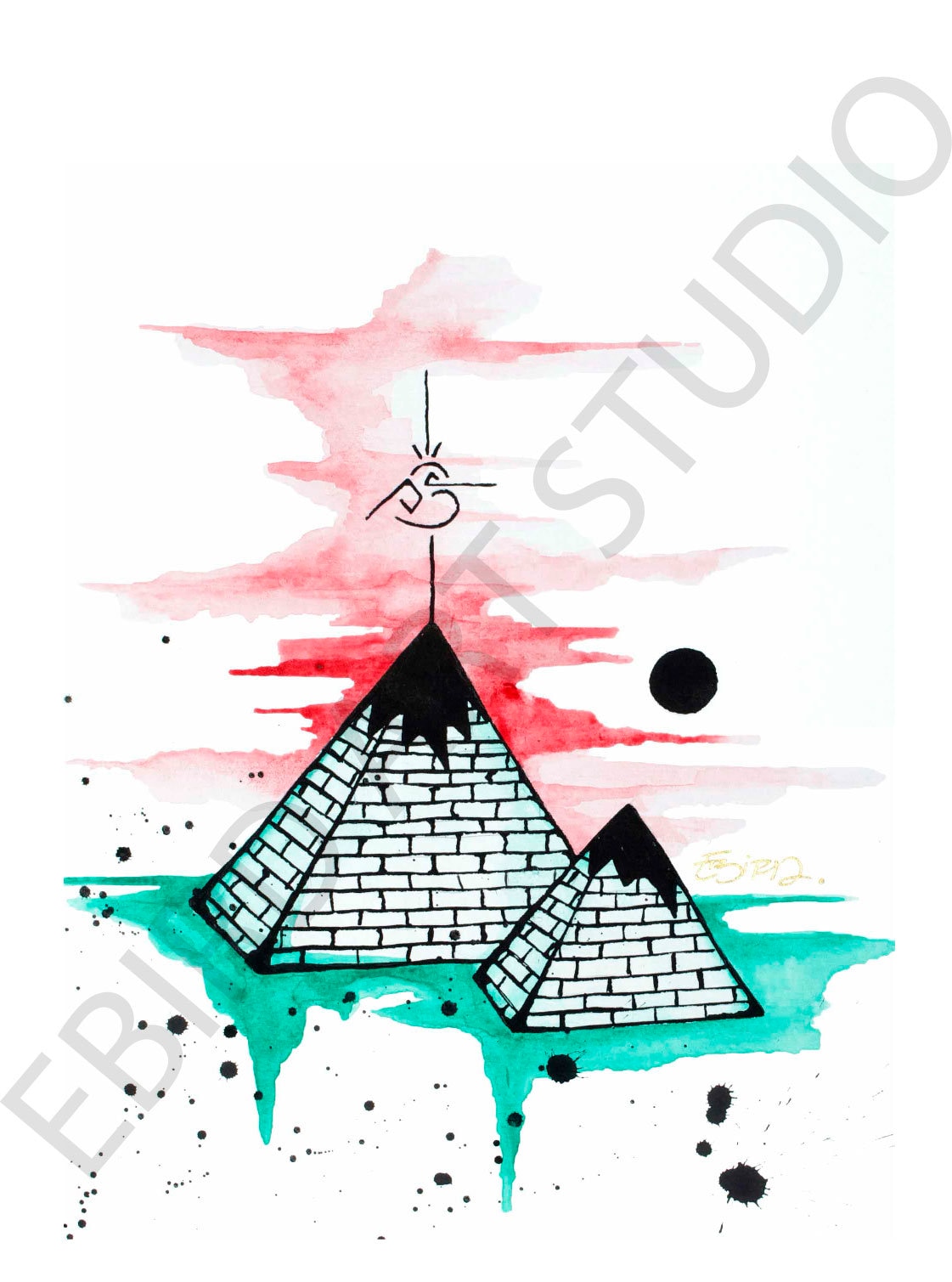 Pyramid Artwork Pyramid Painting Egypt Artwork Pyramid - Etsy