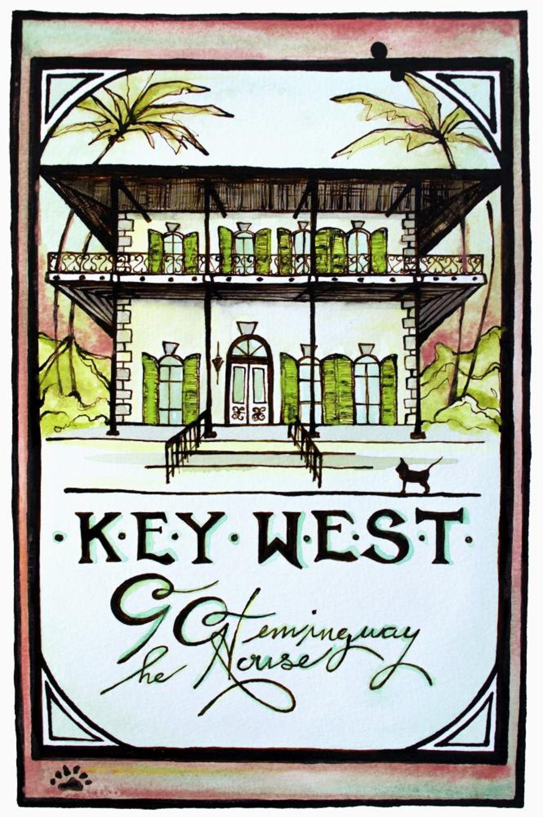 Hemingway House Painting, Hemingway House Artwork, Key West Painting ...