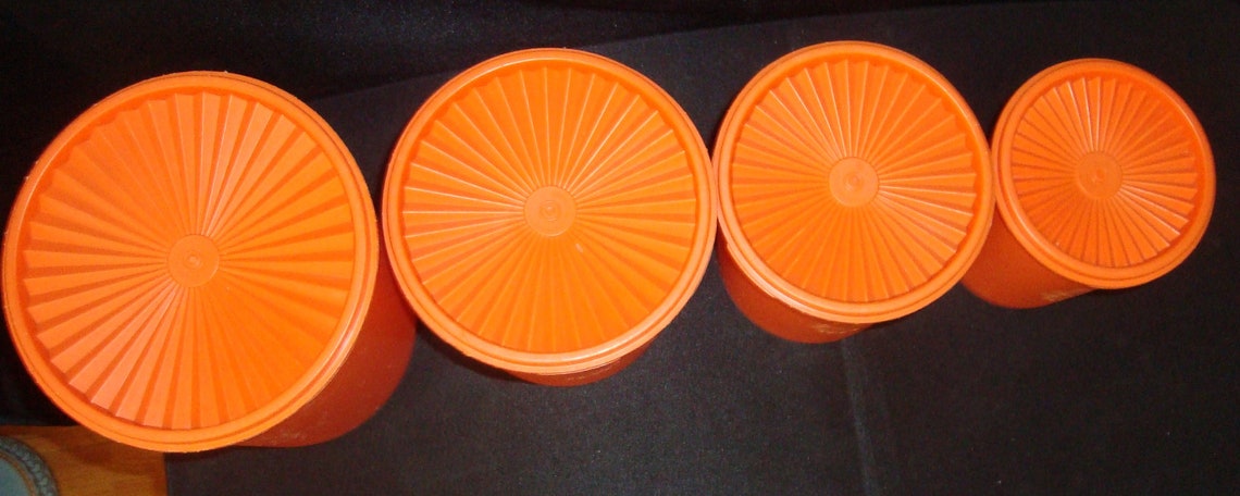 4 Vintage Orange Plastic Nesting Containers (USA) - Etsy