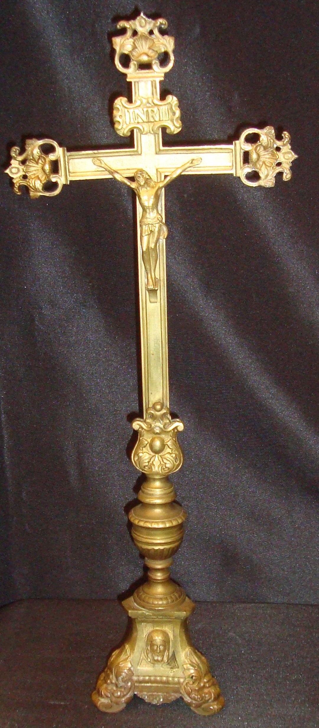 Antique Church Brass Crucifix Altar Cross - Etsy
