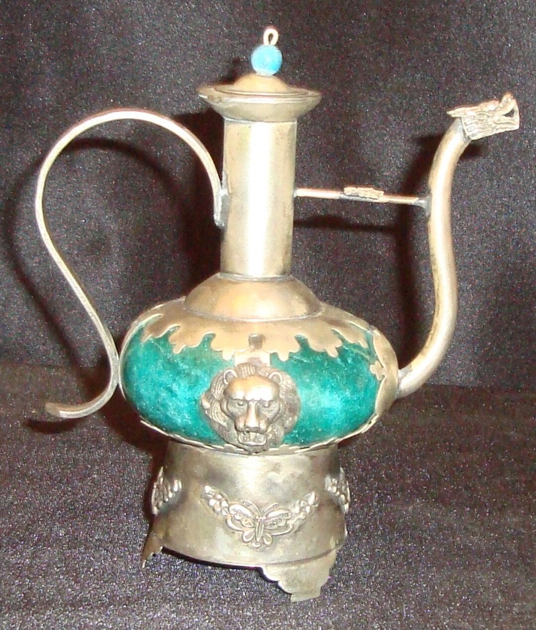 Chinese Silver Cloisonne Jade Teapot - Etsy