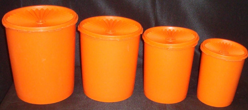 4 Vintage Orange Plastic Nesting Containers (USA) - Etsy
