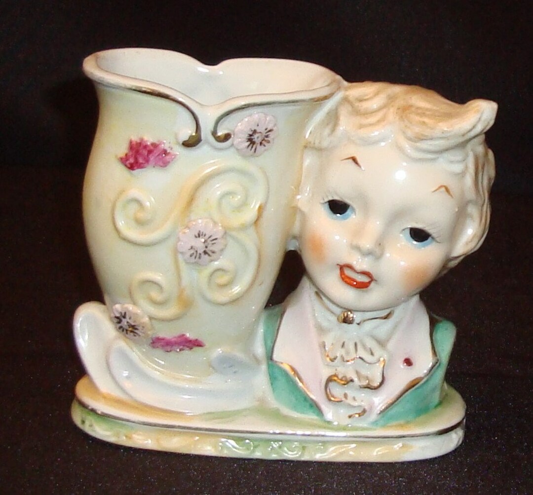 Hand Decorated Shafford Ceramic Head Vase (japan) - Etsy