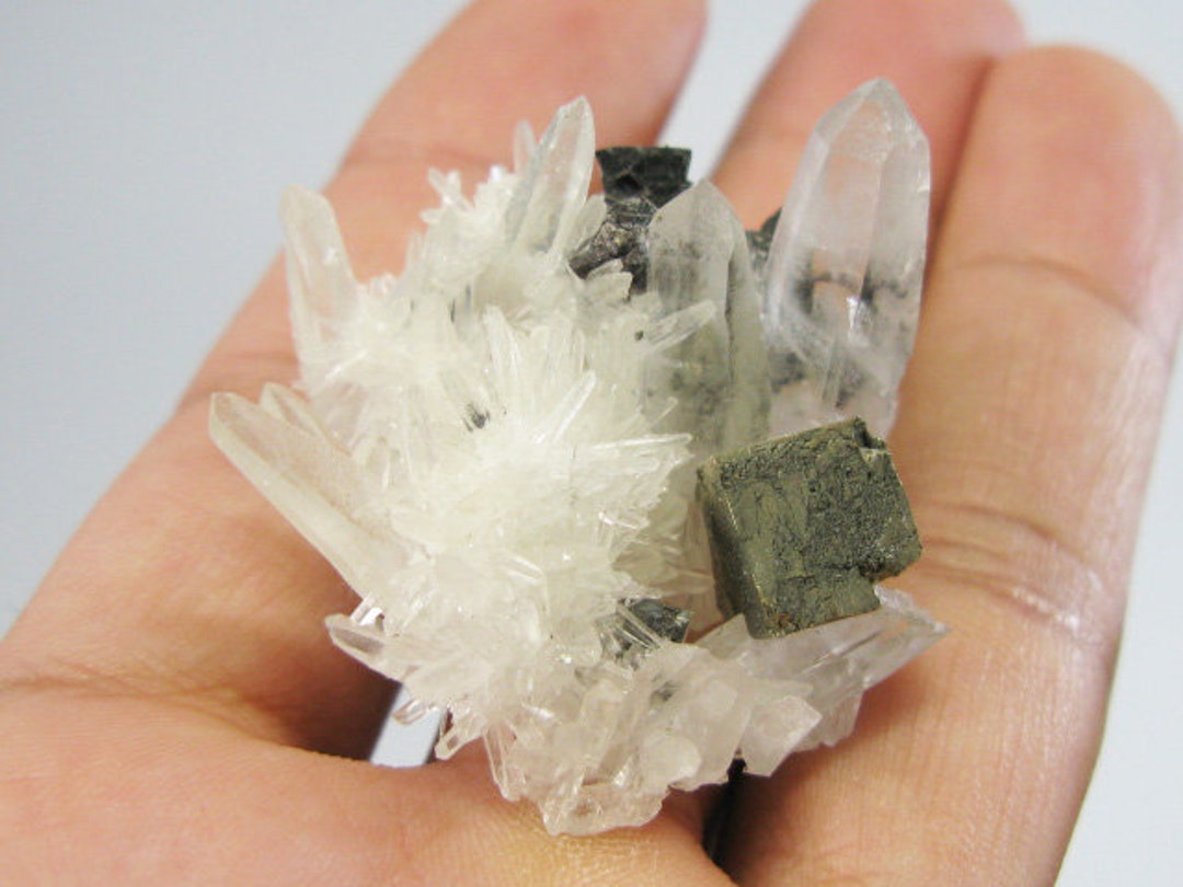 1.5" Pyrite Tetrahedrite & Quartz- Peru 23g Natural Crystal Cluster ...