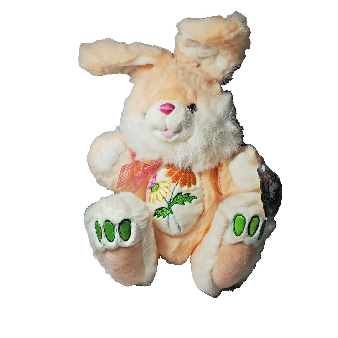 Dan Dee Bunny Rabbit Plush Hoppy Hopster Easter Pink Flowers TB Trading ...