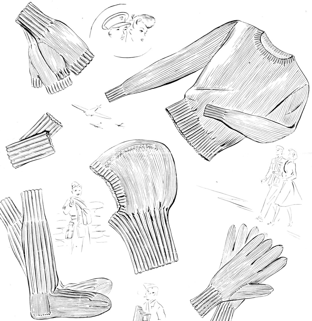 Pdf-knitting Pattern for Wartime Comforts for Troops, Balaclava, Gloves ...