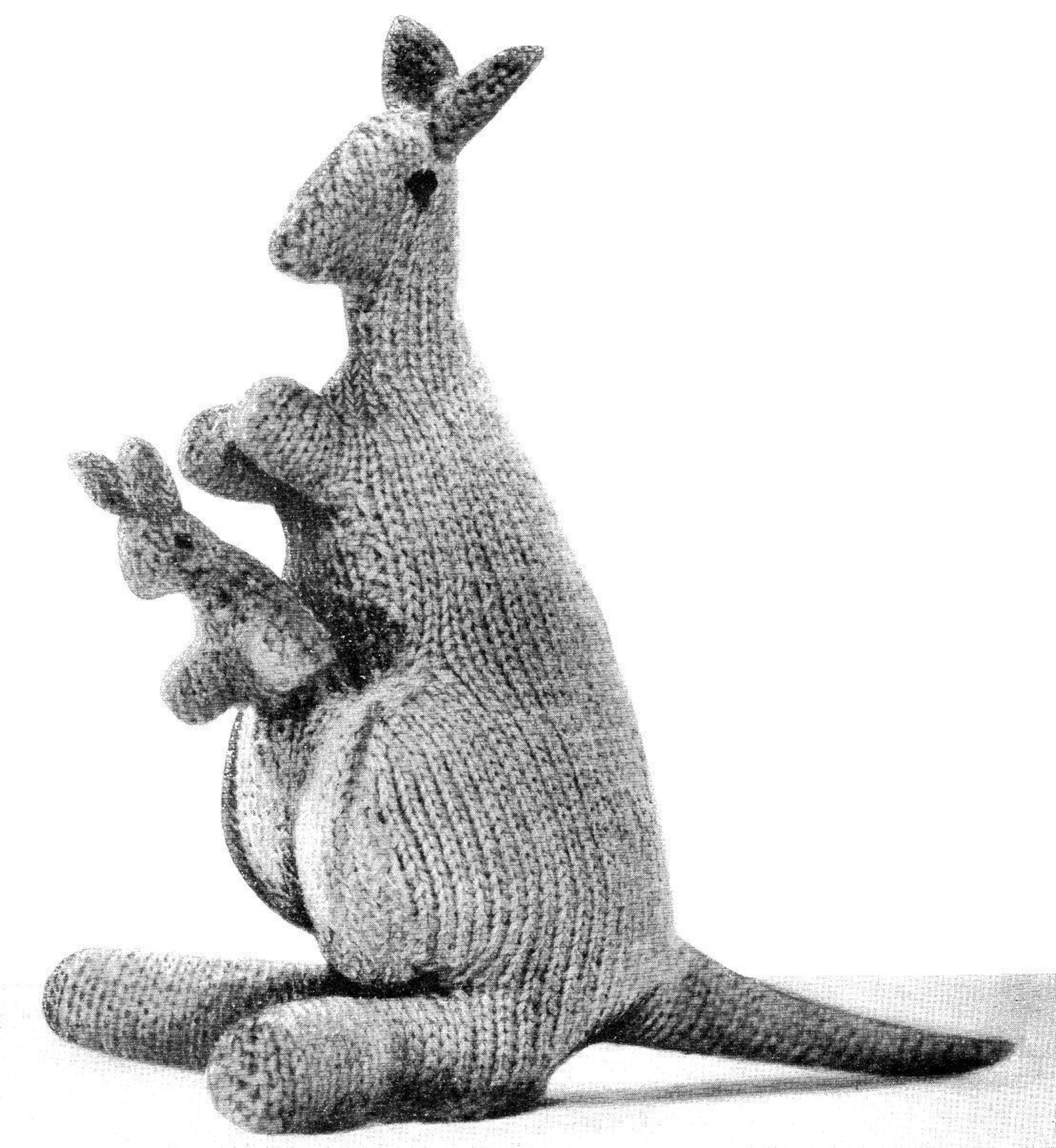 Vintage Toy KANGAROO Knitting Pattern tejer un regalo para bebé niño ...