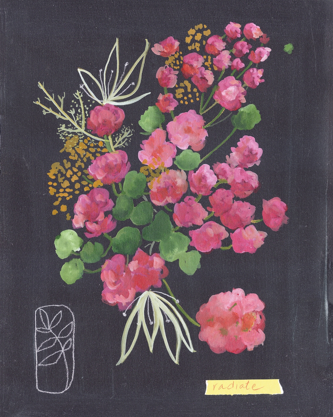 Pink Geraniums Bouquet Floral Art Print - Etsy