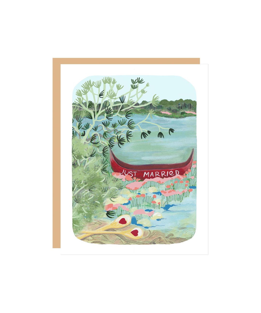 Just Married Card | Wedding Canoe Getaway Greeting Card - Etsy