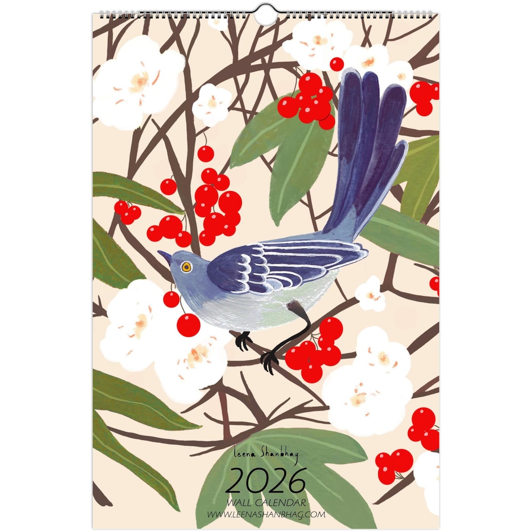 2026 Birds and Blooms Wall Calendar: Hand-painted Illustrations - Etsy