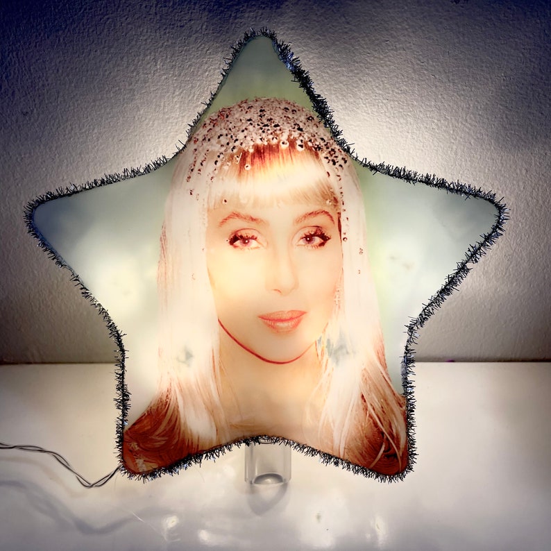 Cher Christmas Tree Topper: Light-up Star Ornament, 90s Retro Decor ...