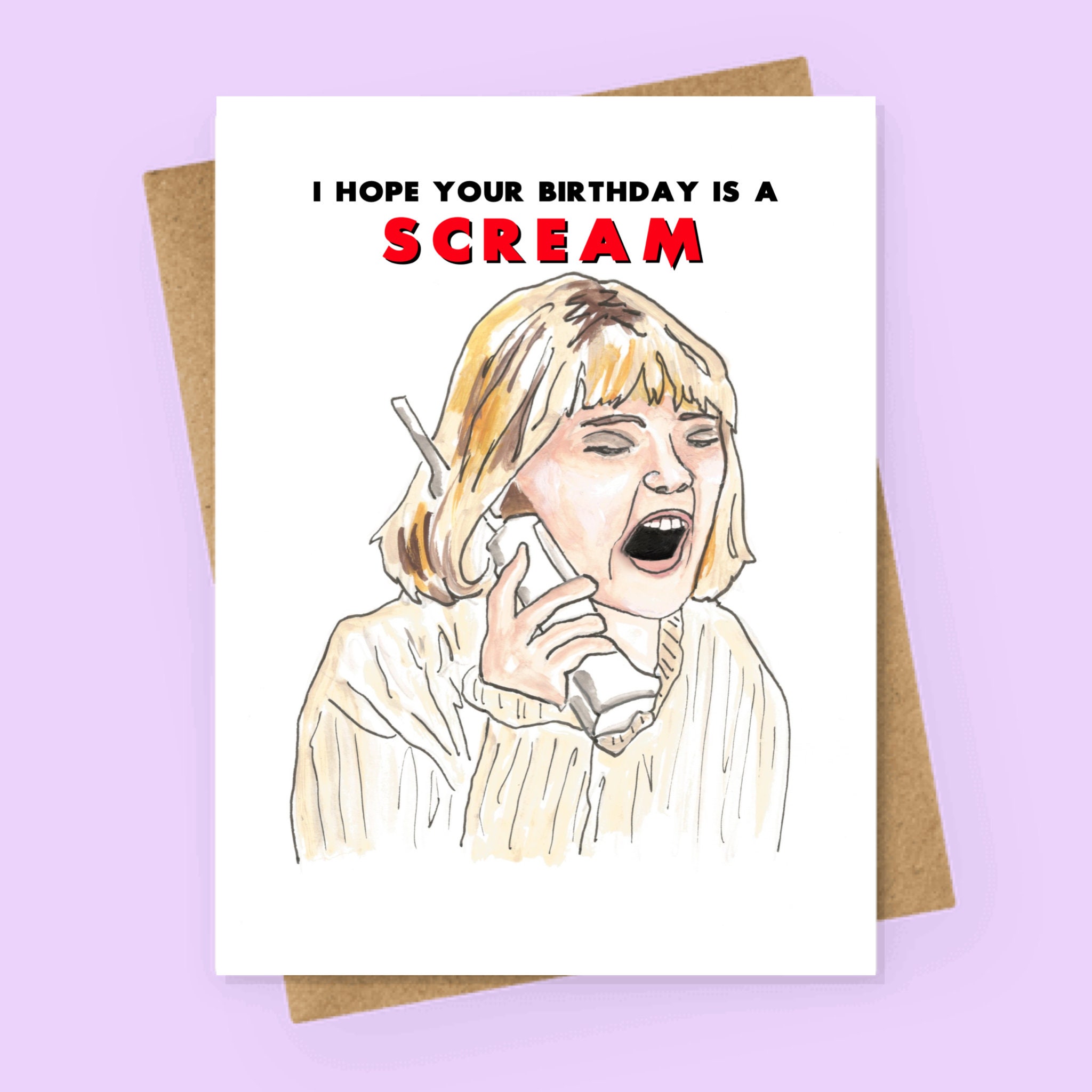 Scream Birthday Greeting Card Casey Becker Drew Barrymore | Etsy