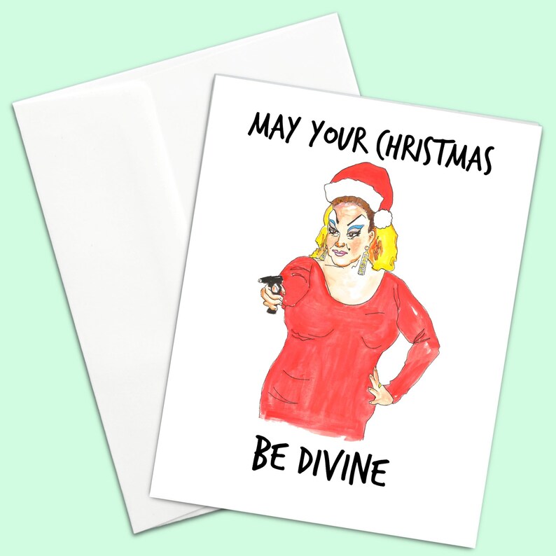 Divine Christmas Card: John Waters Babs Johnson, Cult Film Art - Etsy