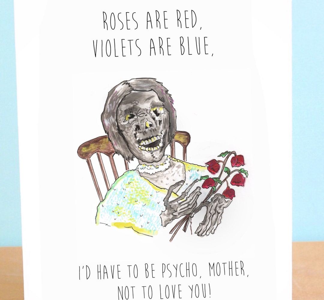 Psycho Mothers Day Card Norman Bates Motel Alfred Hitchcock Greeting