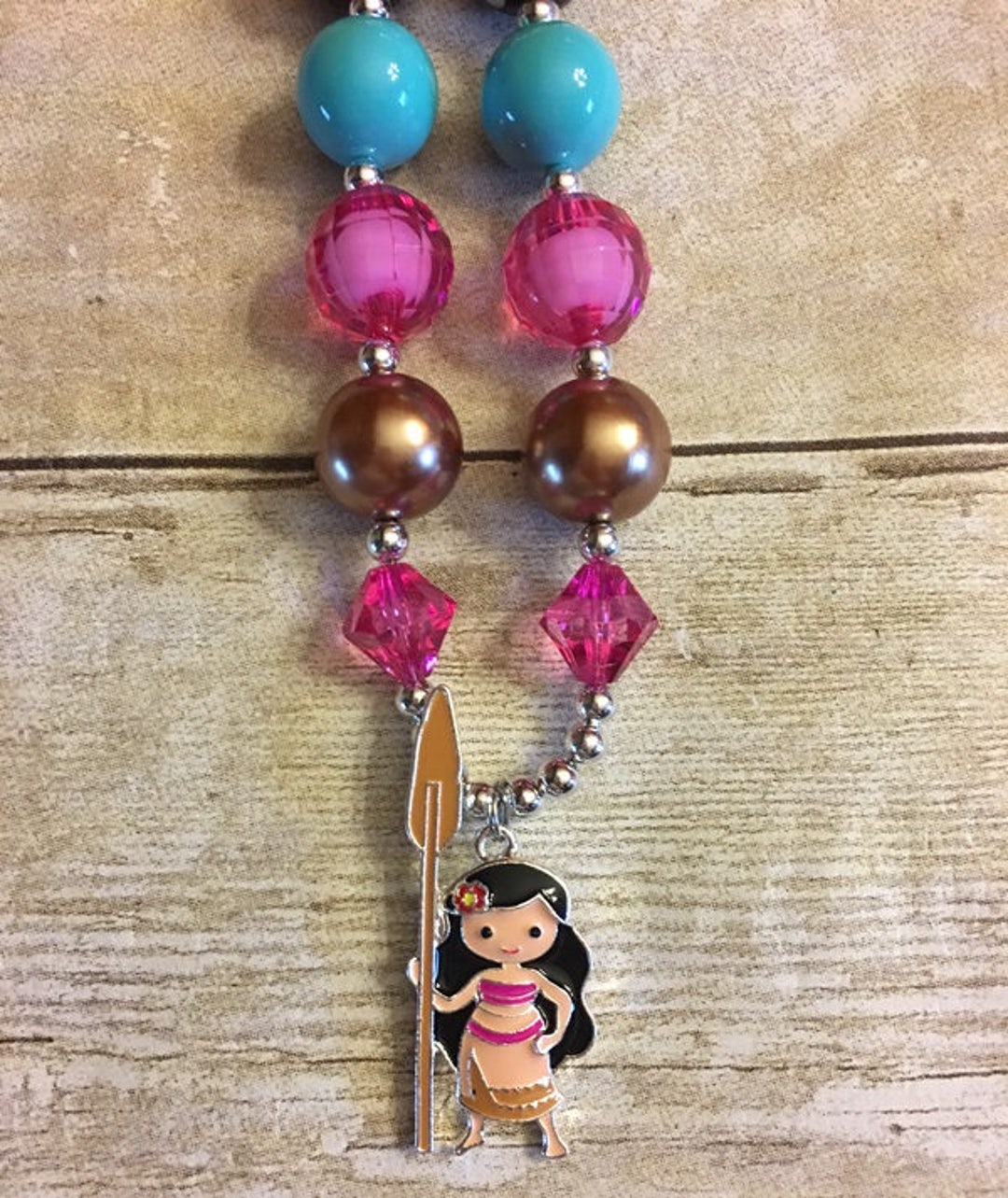 Moana Necklace, Moana Bubblegum Necklace, Moana Birthday, Moana Chunky ...
