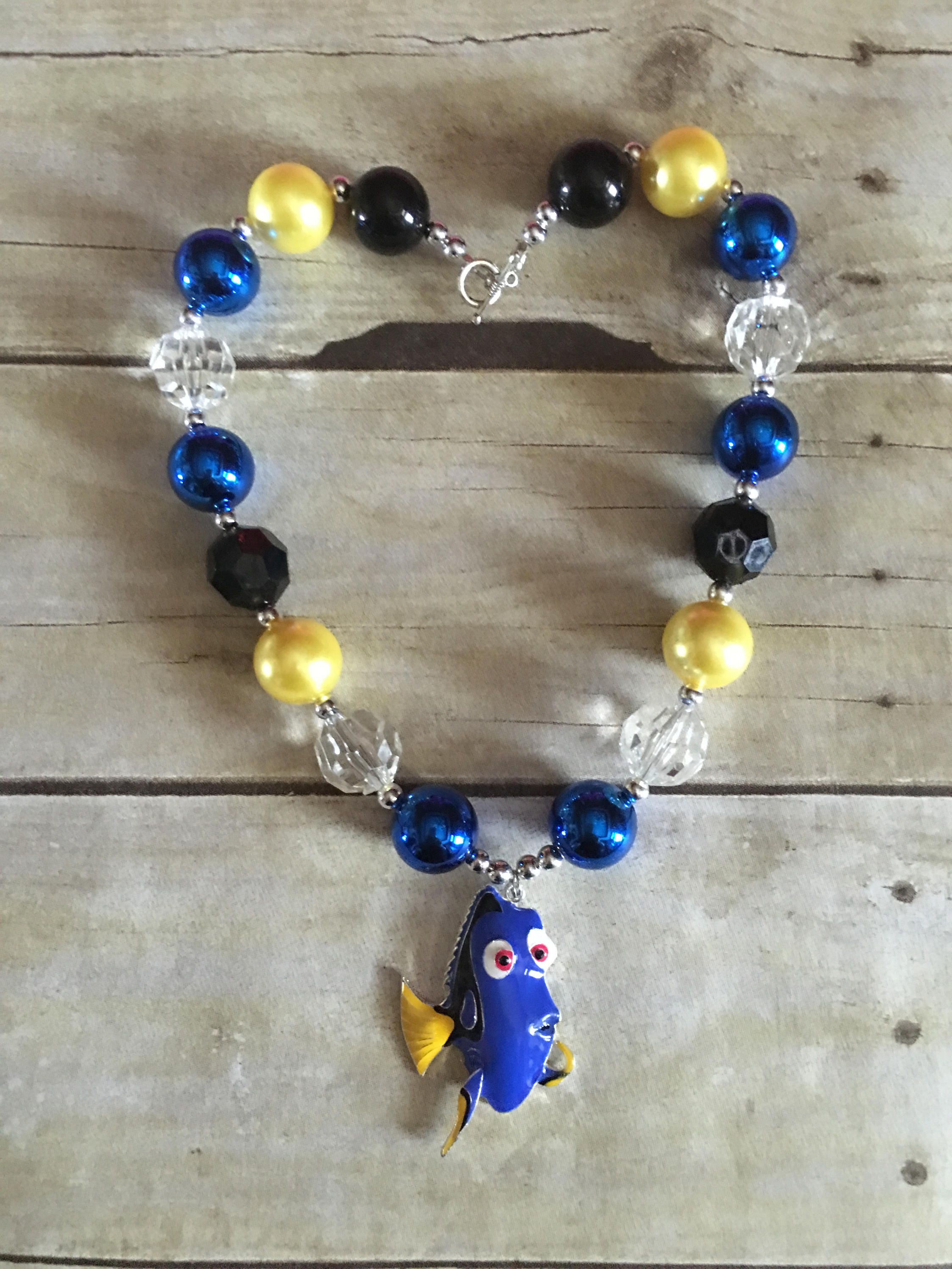 Dory Birthday Necklace, Finding Nemo Party, Finding Dory Necklace, Dory ...