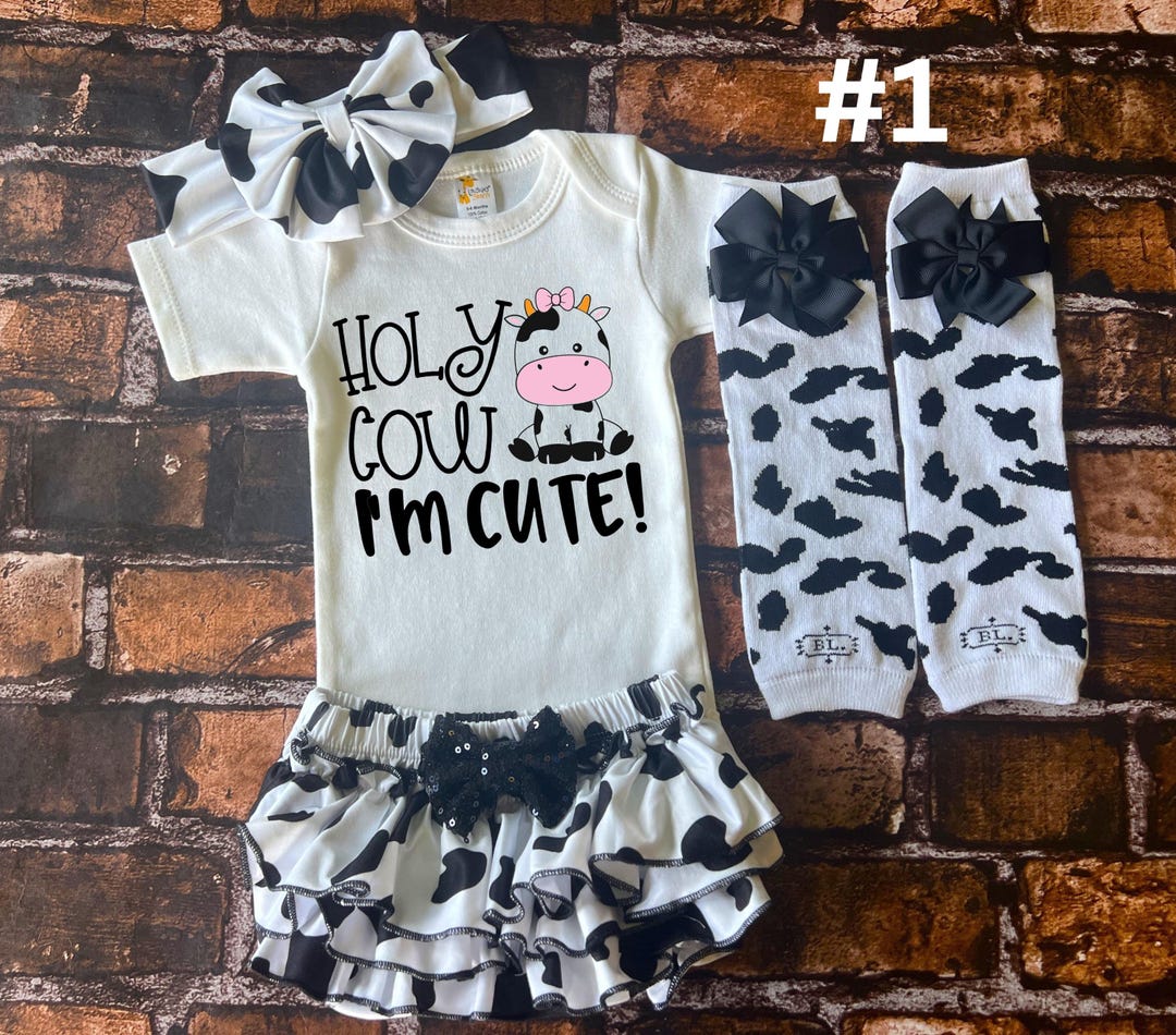 Baby Cow Outfit, Girl Cow Print Outfit, Cow Baby Outfit, Cow Baby ...