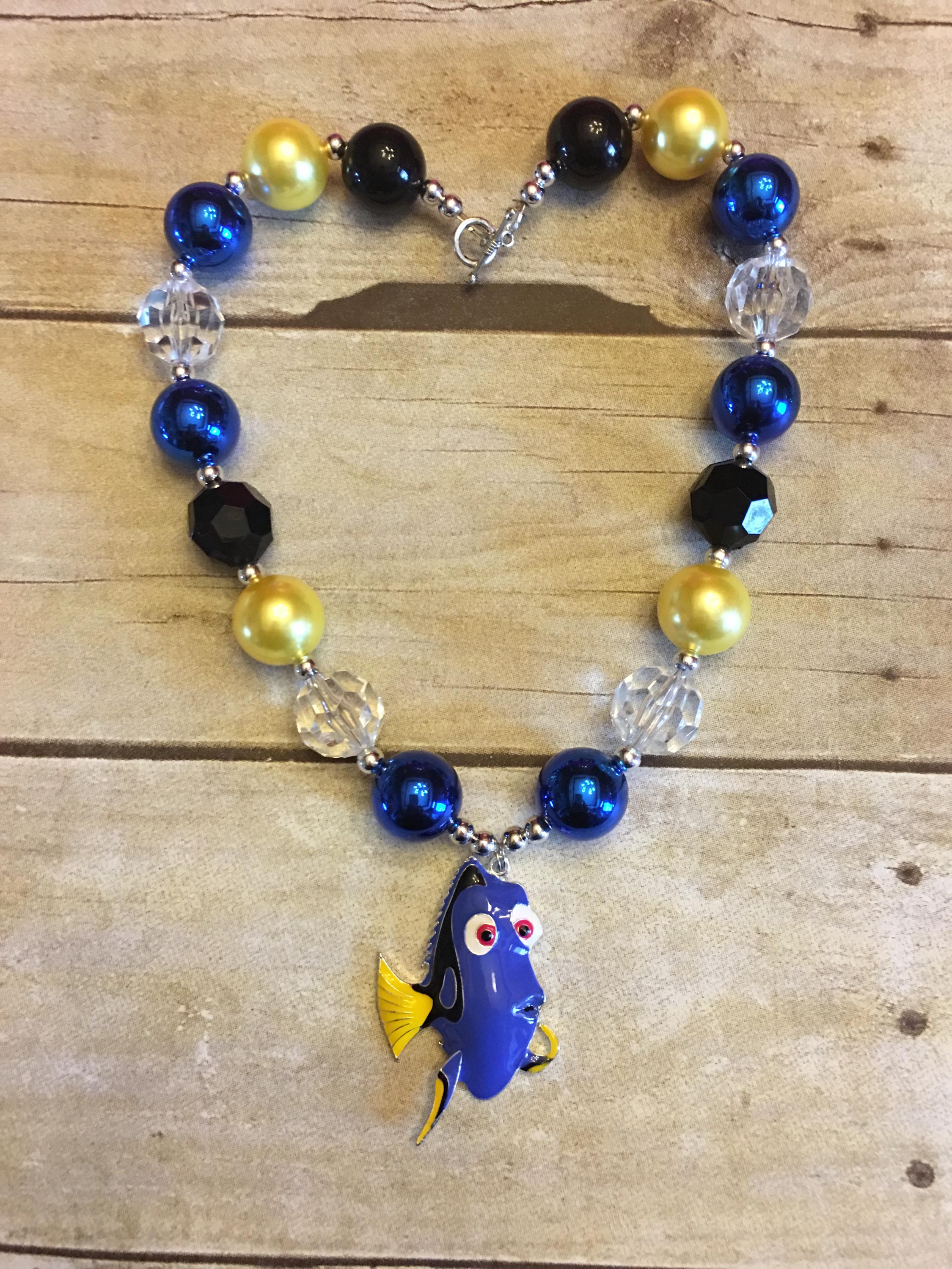 Dory Birthday Necklace, Finding Nemo Party, Finding Dory Necklace, Dory ...