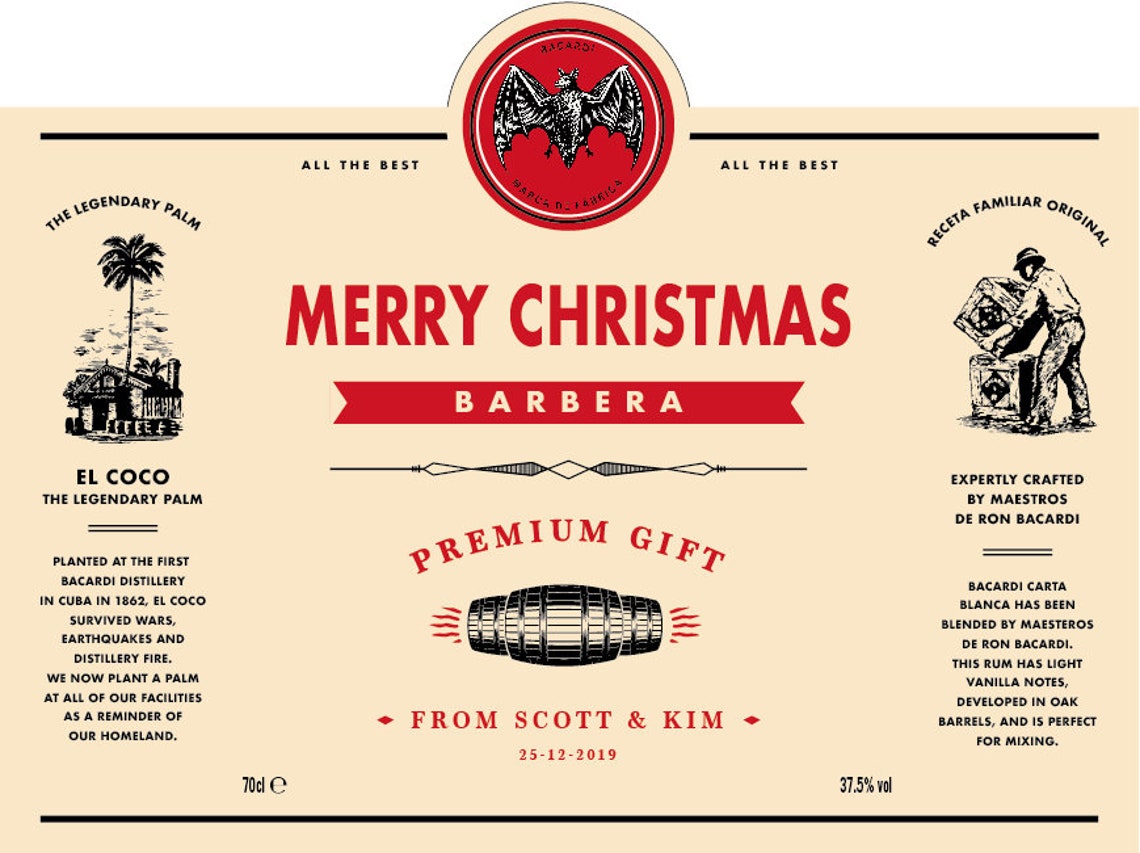 Personalised Spiced Rum Style Labels | Etsy