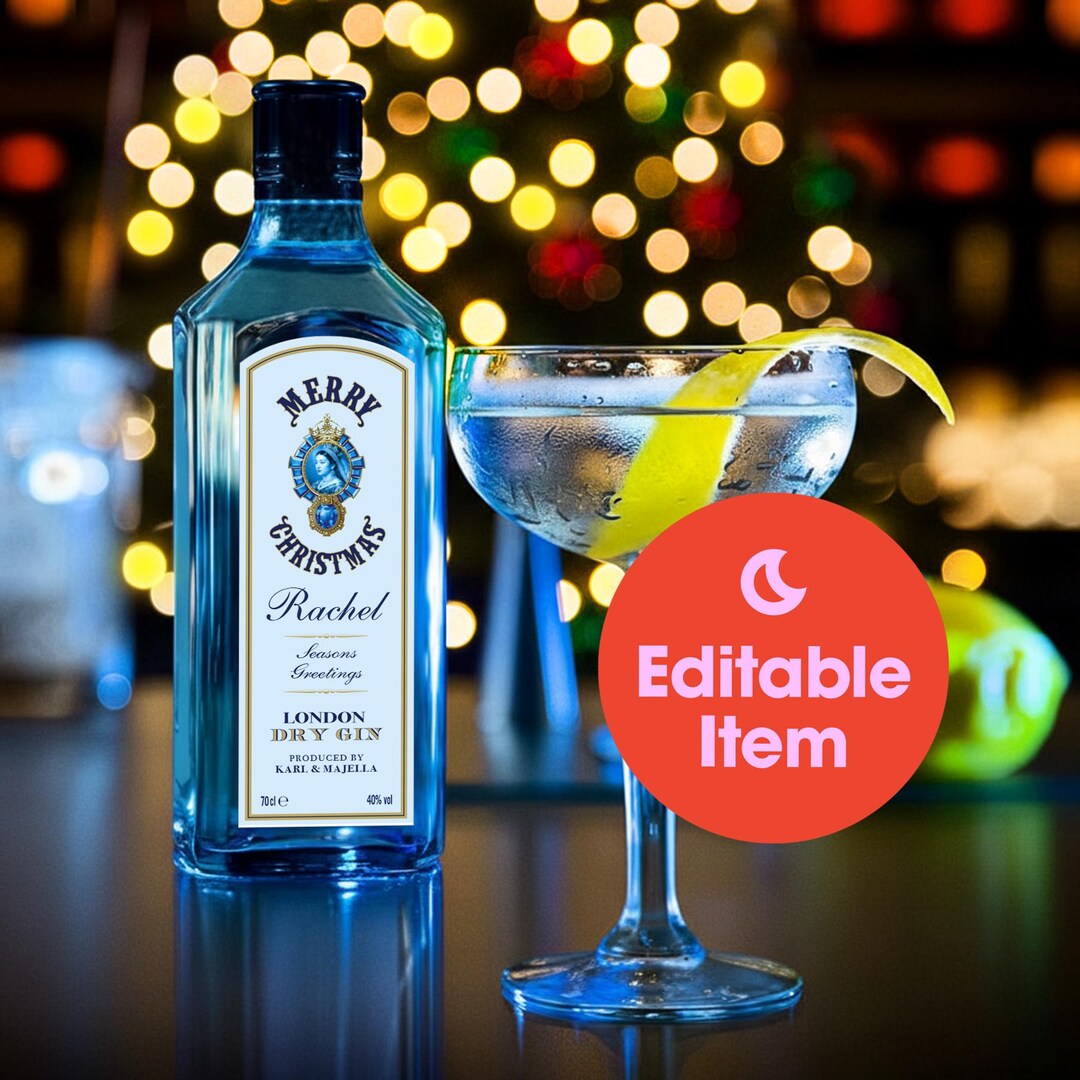 Personalised Birthday Gin Sticker - Etsy