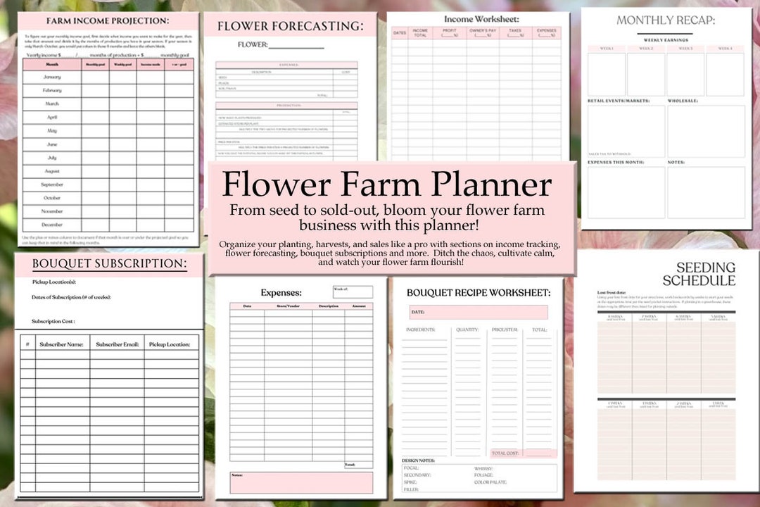Flower Farmer Business Planner / Gardening Planner - Etsy