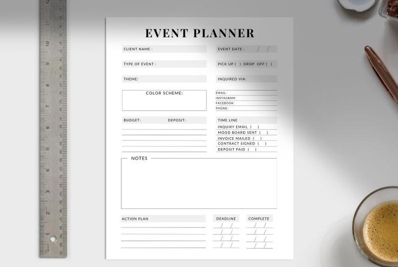 Flower Farmer / Florist / Flower Shop - Event Planner Template - Etsy