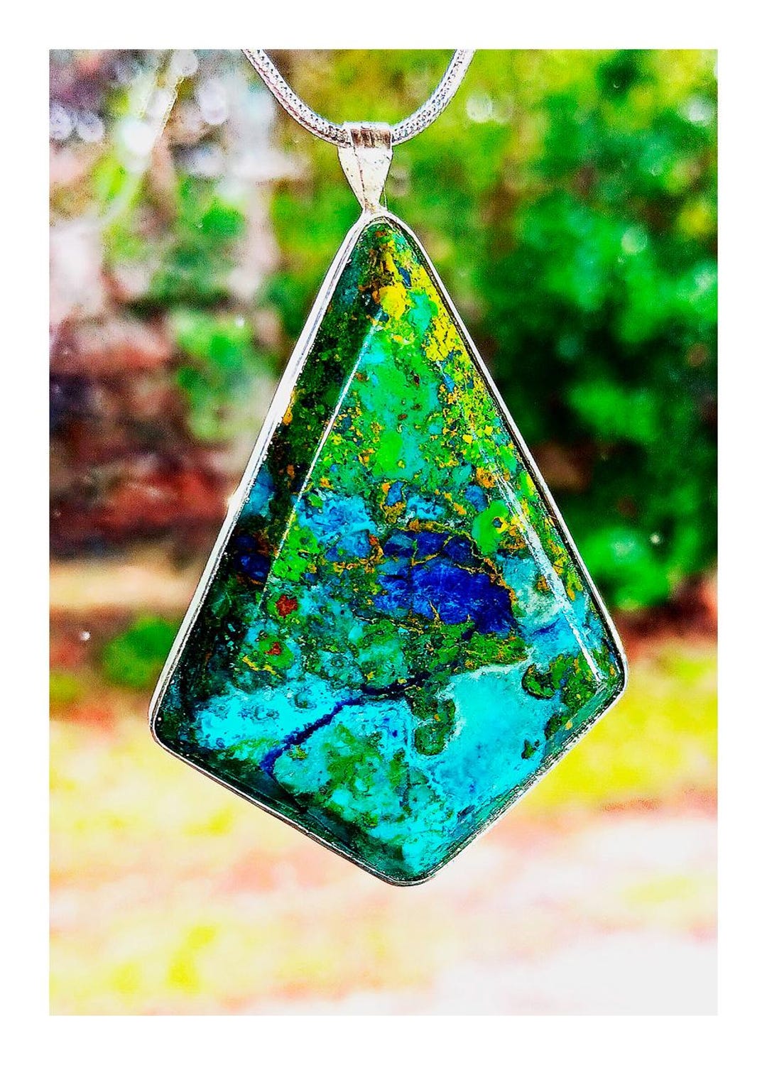 Inverted Kite Chrysocolla Pendant - Etsy
