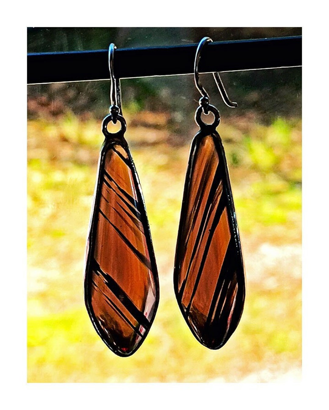 Black/translucent Obsidian Drop Earrings - Etsy